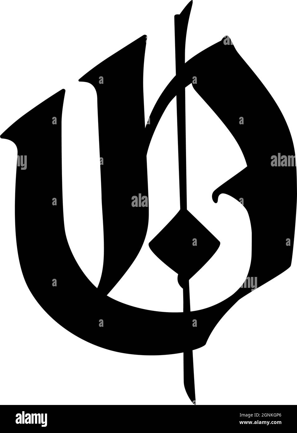 Letter O in the Gothic style. Vector. Alphabet. The symbol is isolated ...