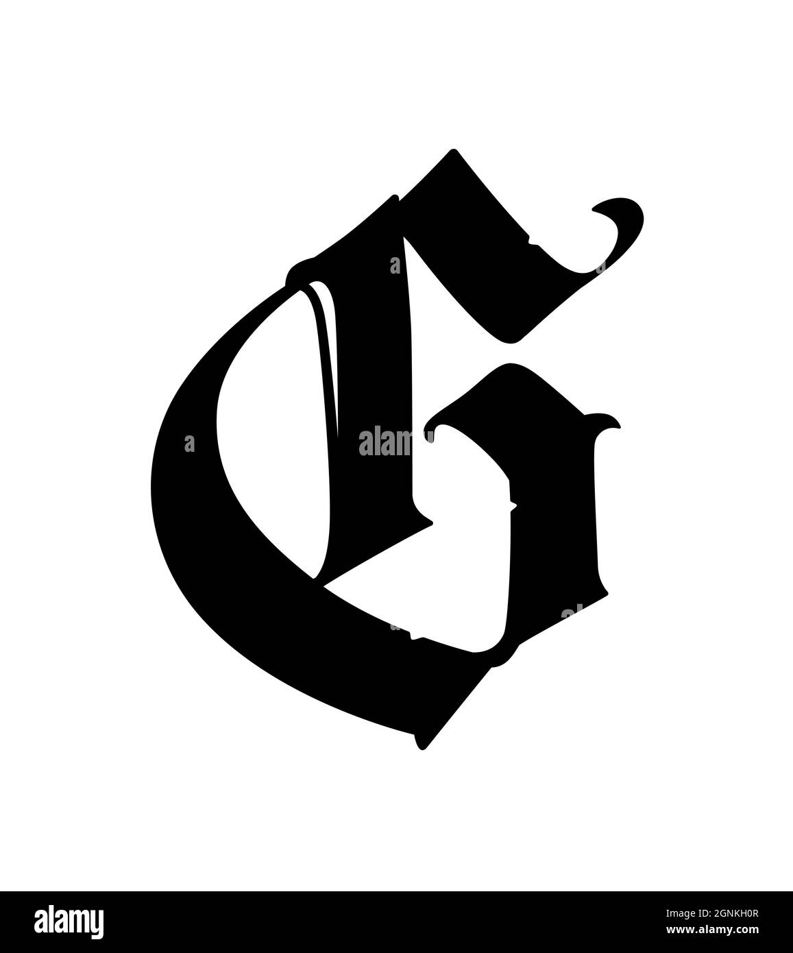 Letter G in the Gothic style. Vector. Alphabet. The symbol is isolated ...