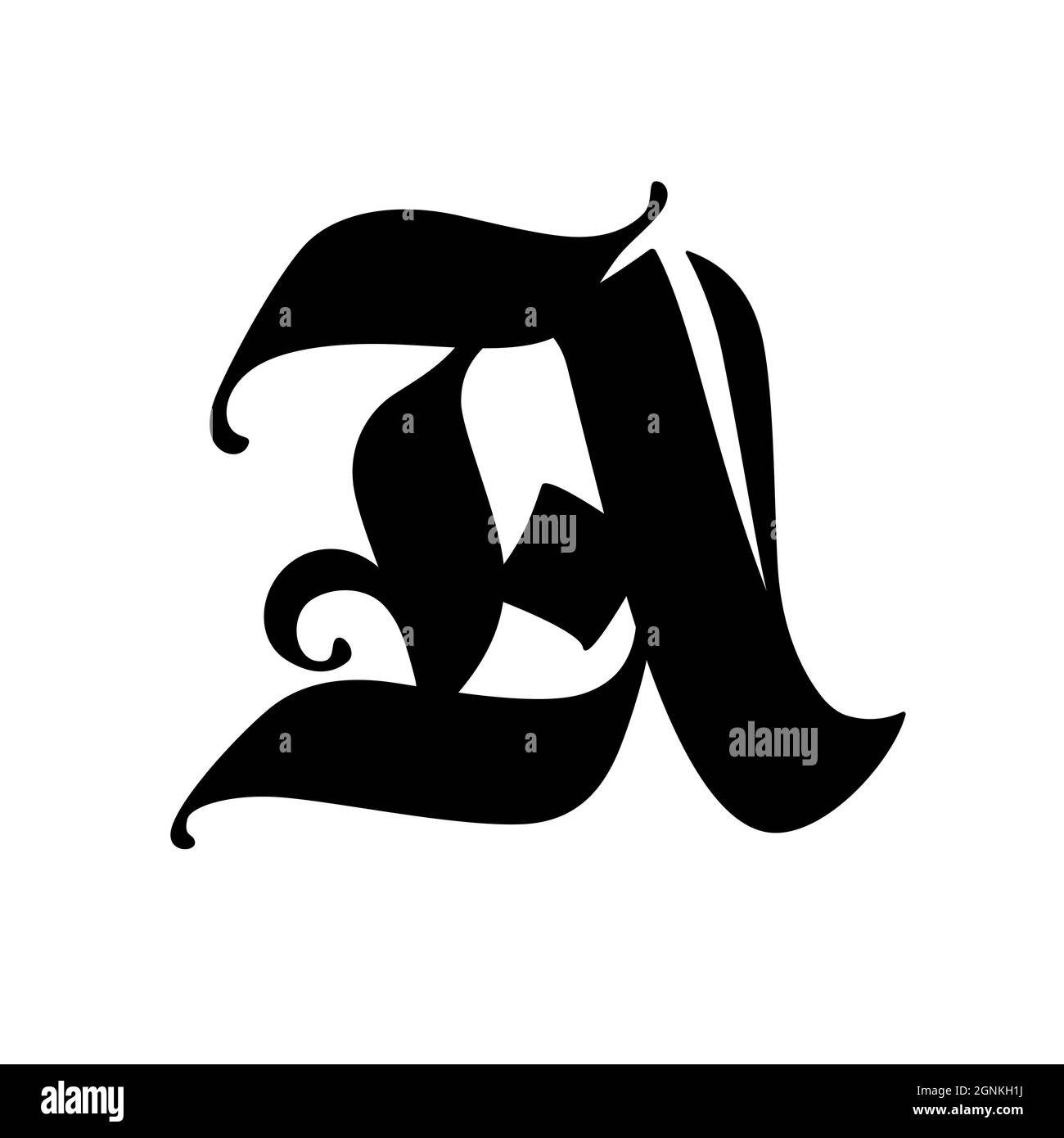 Letter A in the Gothic style. Vector. Alphabet. The symbol is isolated ...