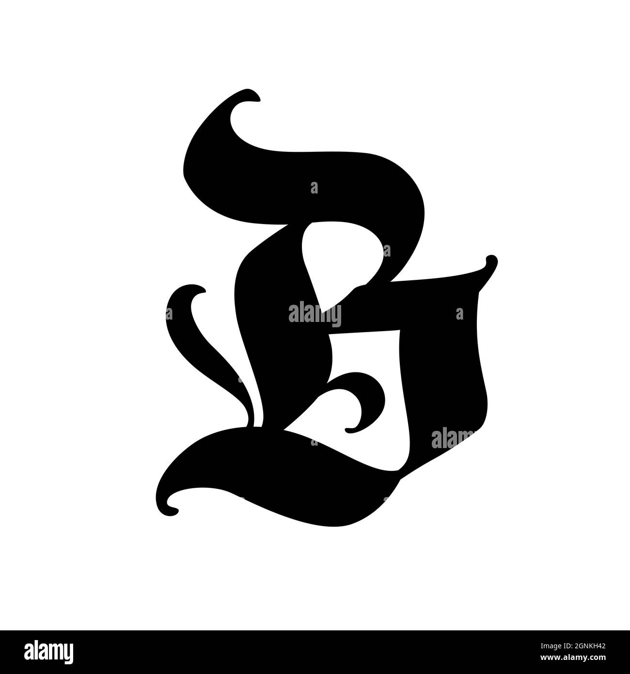 Letter B in the Gothic style. Vector. Alphabet. The symbol is isolated ...