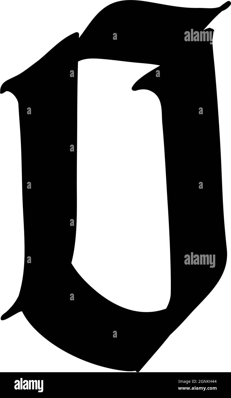 Letter O in the Gothic style. Vector. Alphabet. The symbol is isolated ...
