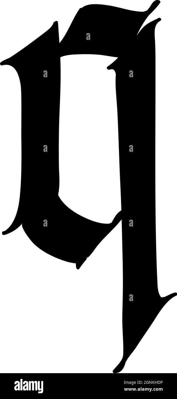 Letter Q in the Gothic style. Vector. Alphabet. The symbol is isolated ...