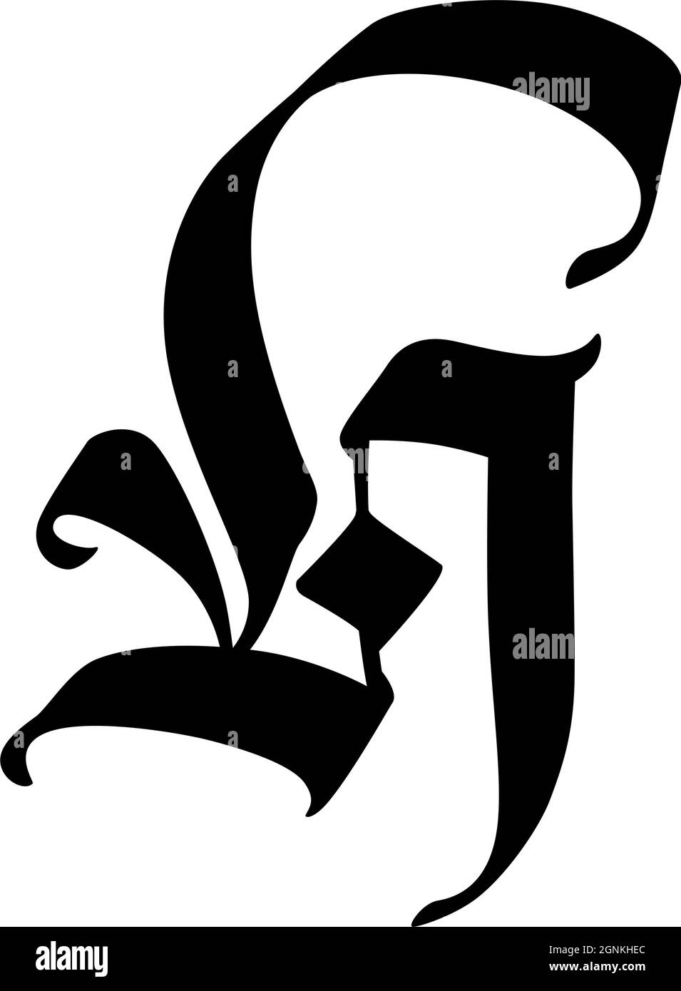 Letter H in the Gothic style. Vector. Alphabet. The symbol is isolated ...