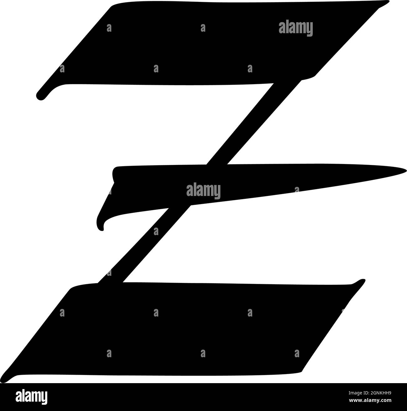Letter Z in the Gothic style. Vector. Alphabet. The symbol is isolated ...