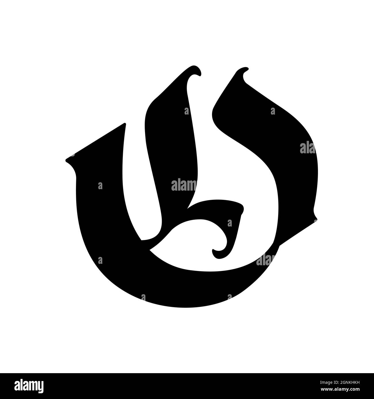 Letter O in the Gothic style. Vector. Alphabet. The symbol is isolated ...