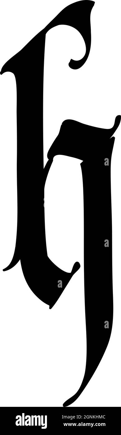 Letter H in the Gothic style. Vector. Alphabet. The symbol is isolated ...