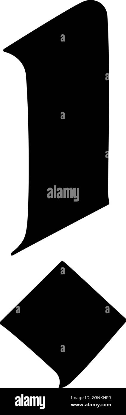 Gothic style exclamation mark. Vector. Alphabet. Punctuation mark ...