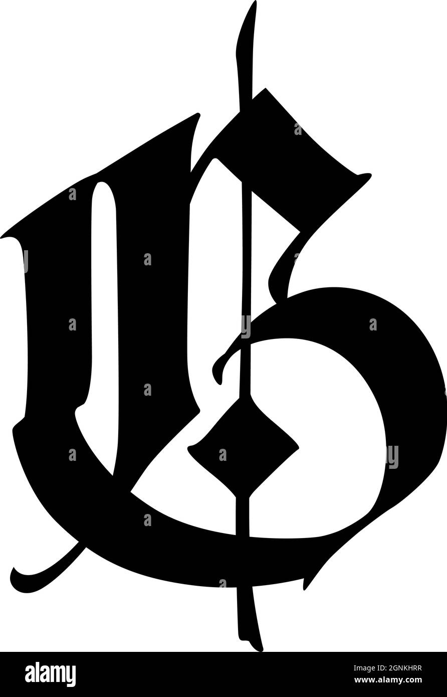 Letter G in the Gothic style. Vector. Alphabet. The symbol is isolated ...