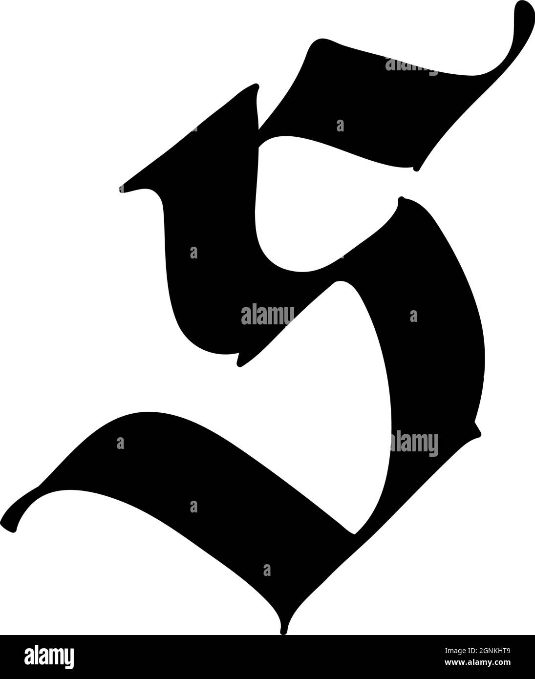 Letter S in the Gothic style. Vector. Alphabet. The symbol is isolated ...