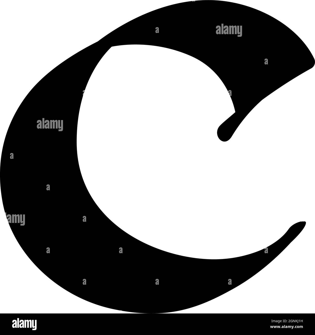 Letter C in the Gothic style. Vector. Alphabet. The symbol is isolated ...
