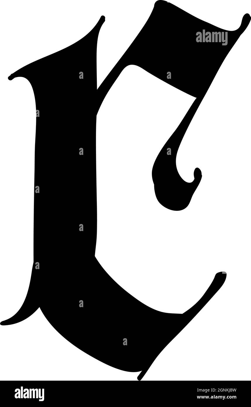 Letter C in the Gothic style. Vector. Alphabet. The symbol is isolated ...