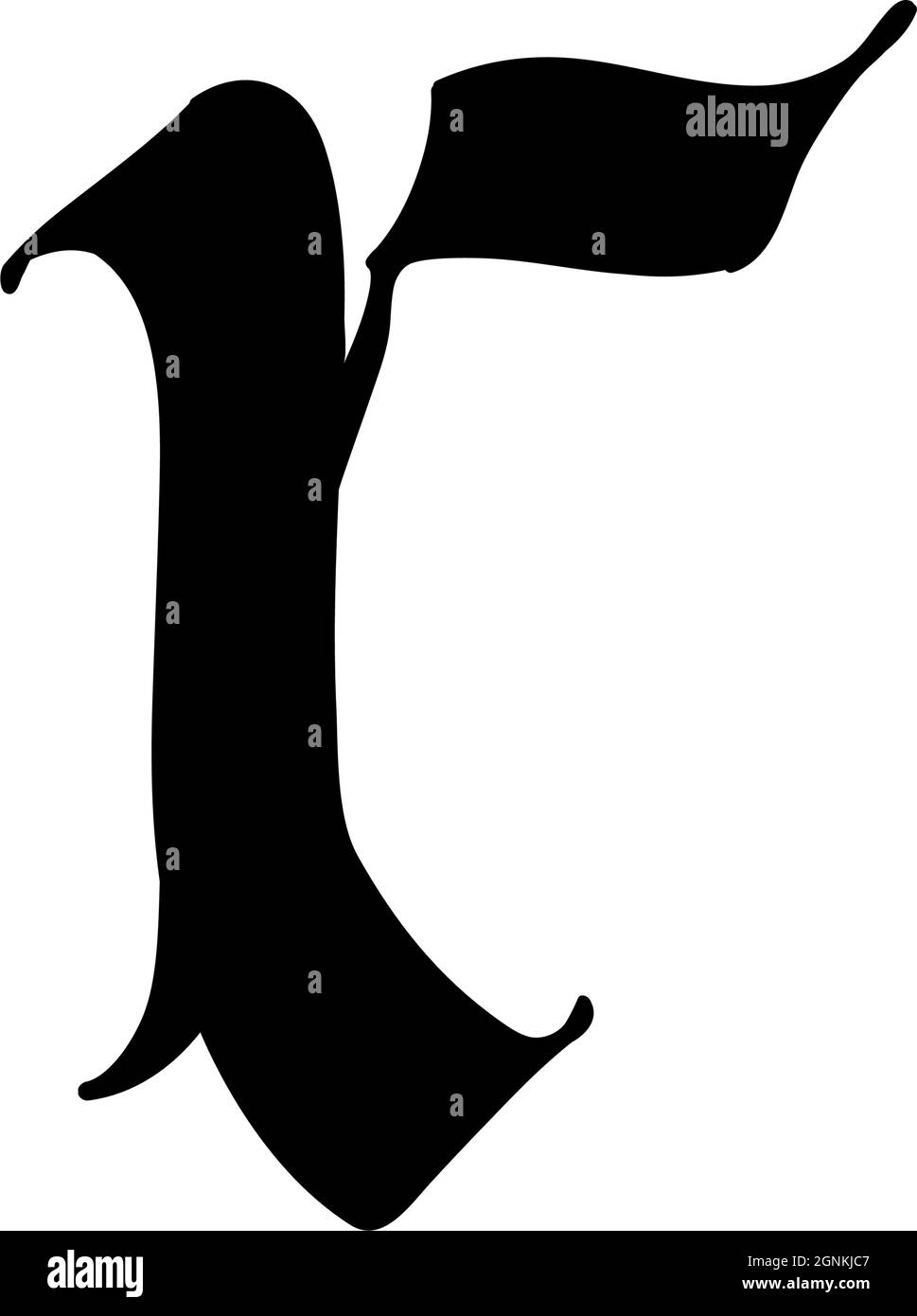 Letter R in the Gothic style. Vector. Alphabet. The symbol is isolated ...