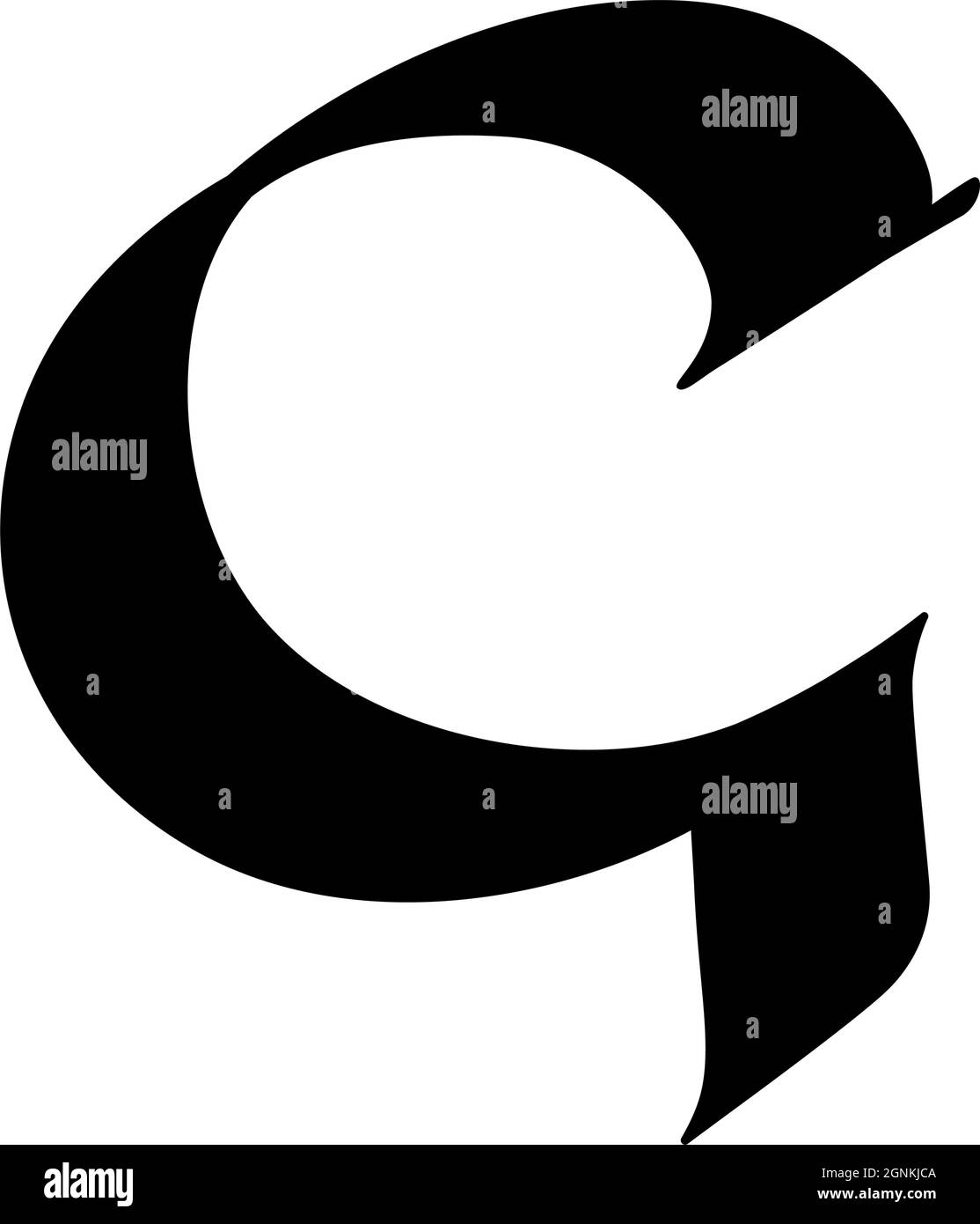 Letter G in the Gothic style. Vector. Alphabet. The symbol is isolated ...