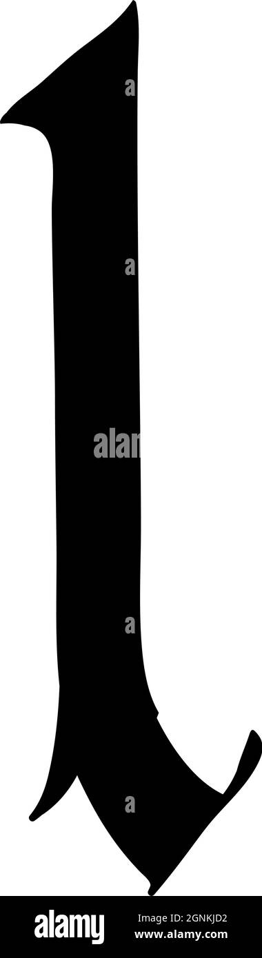 Letter L in the Gothic style. Vector. Alphabet. The symbol is isolated ...