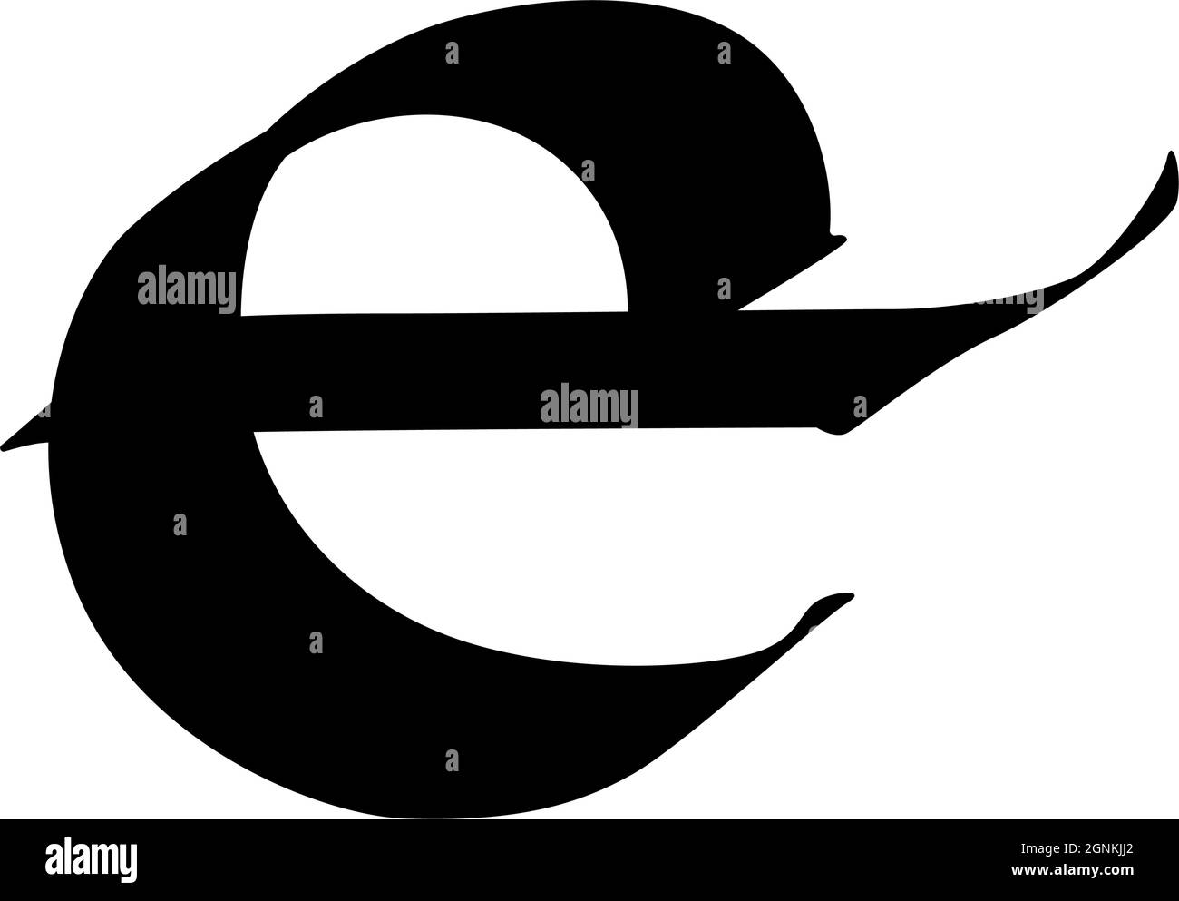 Letter E in the Gothic style. Vector. Alphabet. The symbol is isolated ...