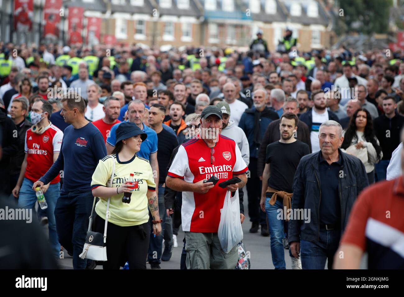 Arsenal fans arrive stadium ahead premier league match emirates stadium ...
