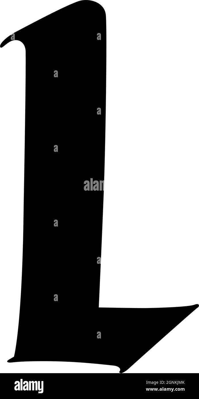 Letter L in the Gothic style. Vector. Alphabet. The symbol is isolated ...