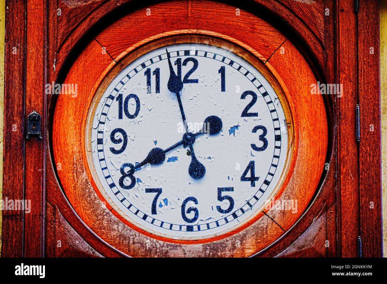 Old wooden clock Stock Photo - Alamy