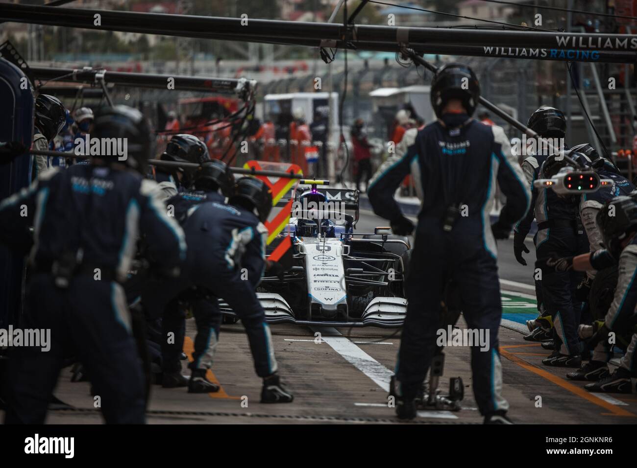 Nicholas Latifi (CDN) Williams Racing FW43B makes a pit stop. Russian ...