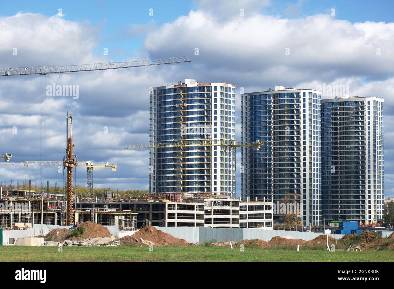 Construction of modern multi-storey buildings. Construction of a new ...