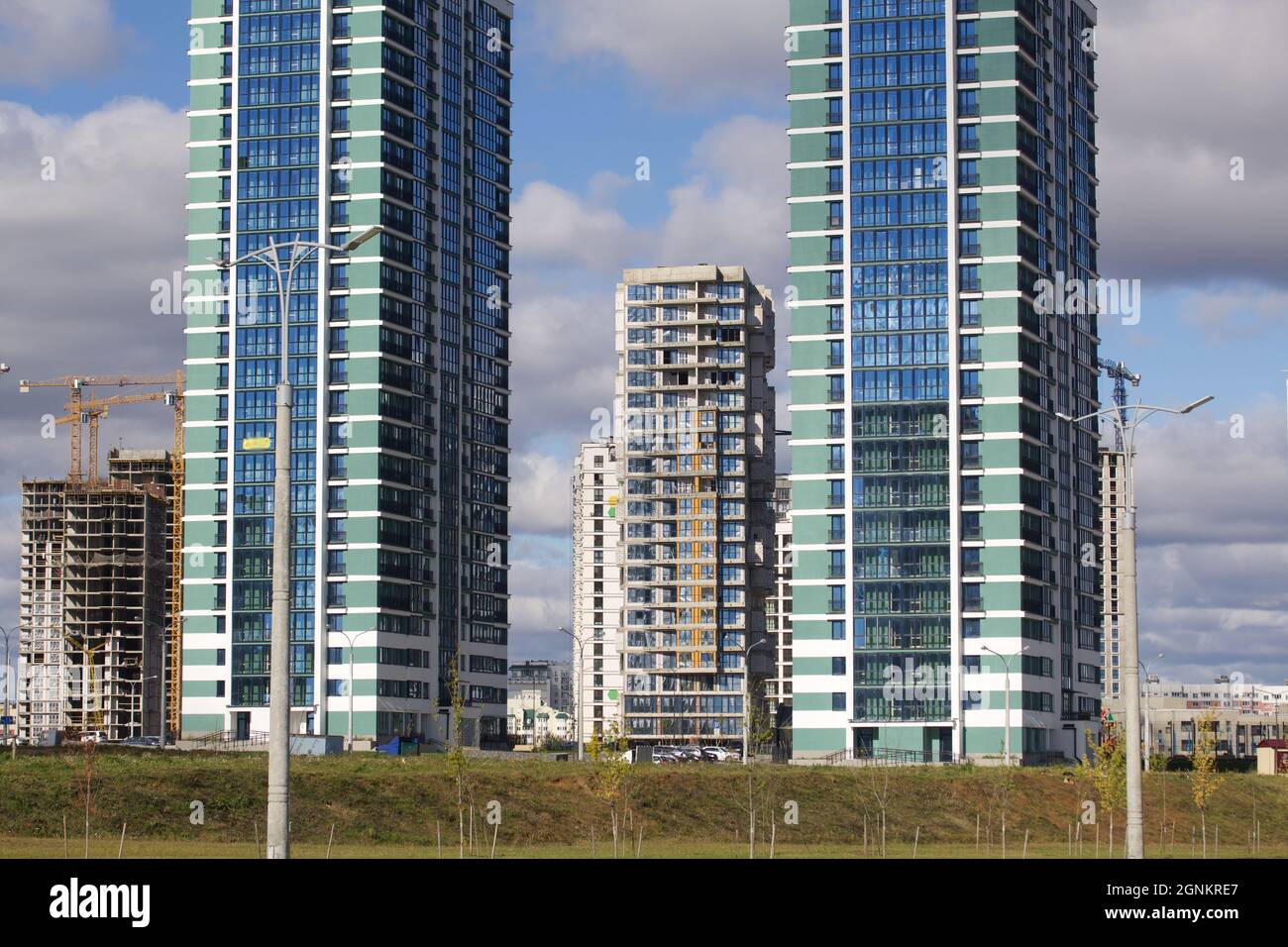 Construction of modern multi-storey buildings. Construction of a new ...