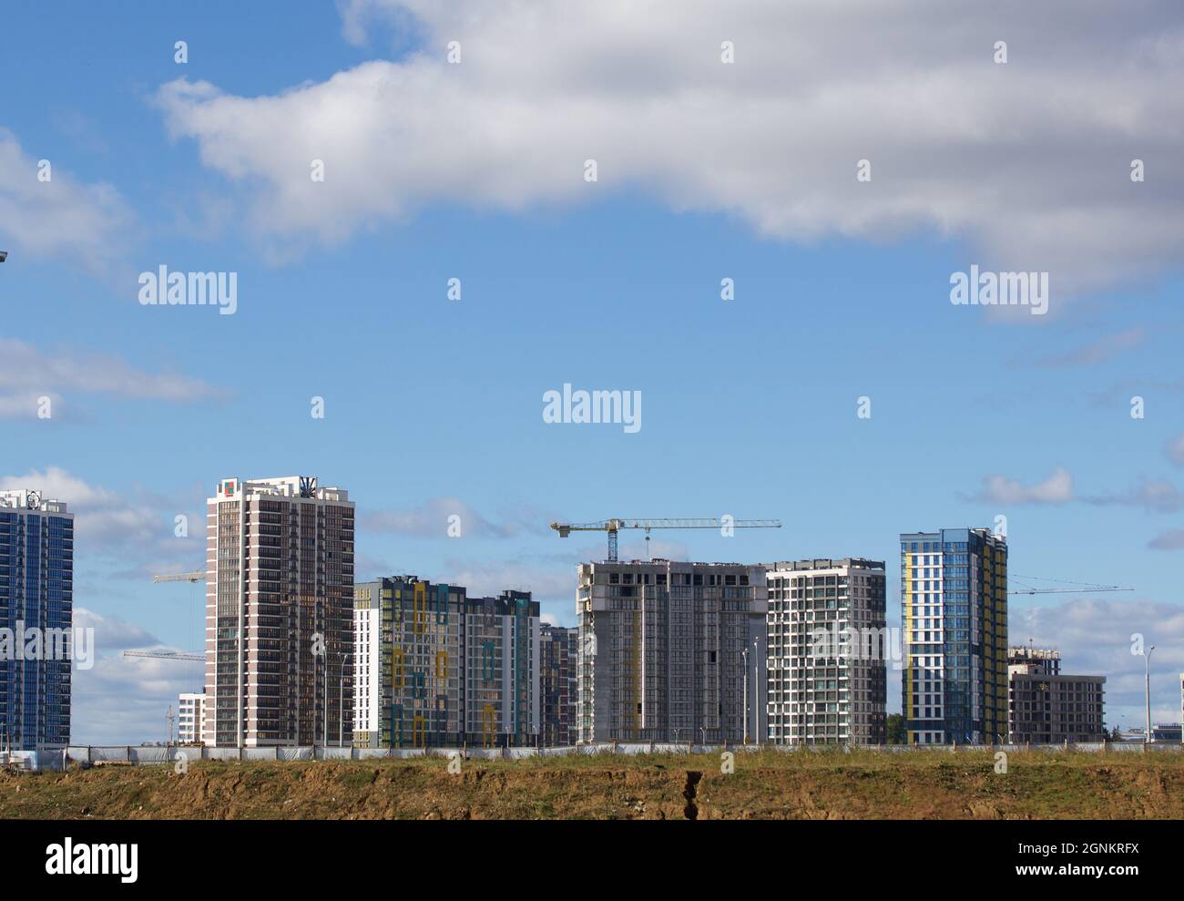 Construction of modern multi-storey buildings. Construction of a new ...