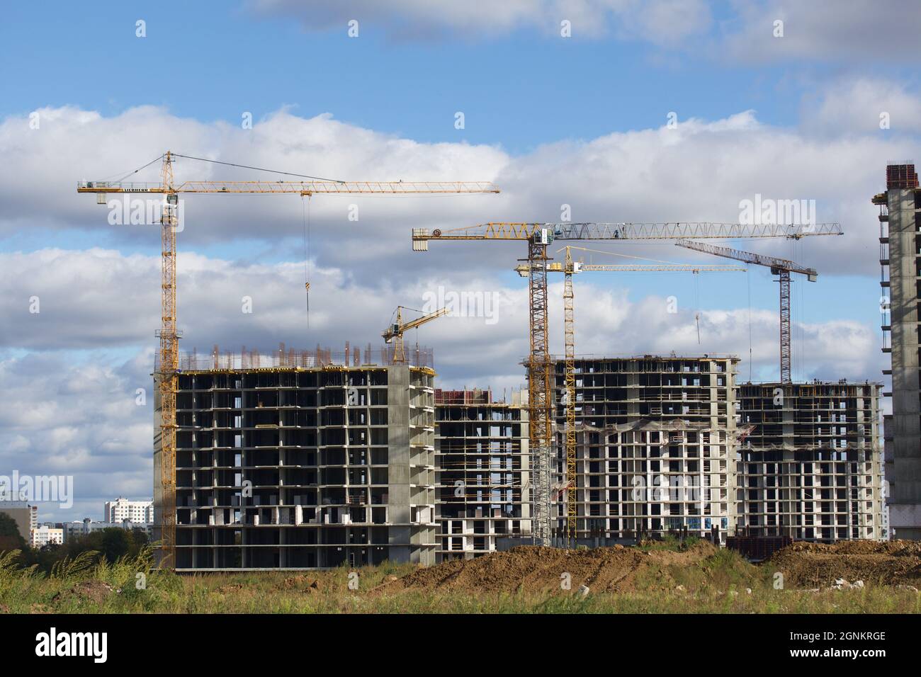 Construction of modern multi-storey buildings. Construction of a new ...