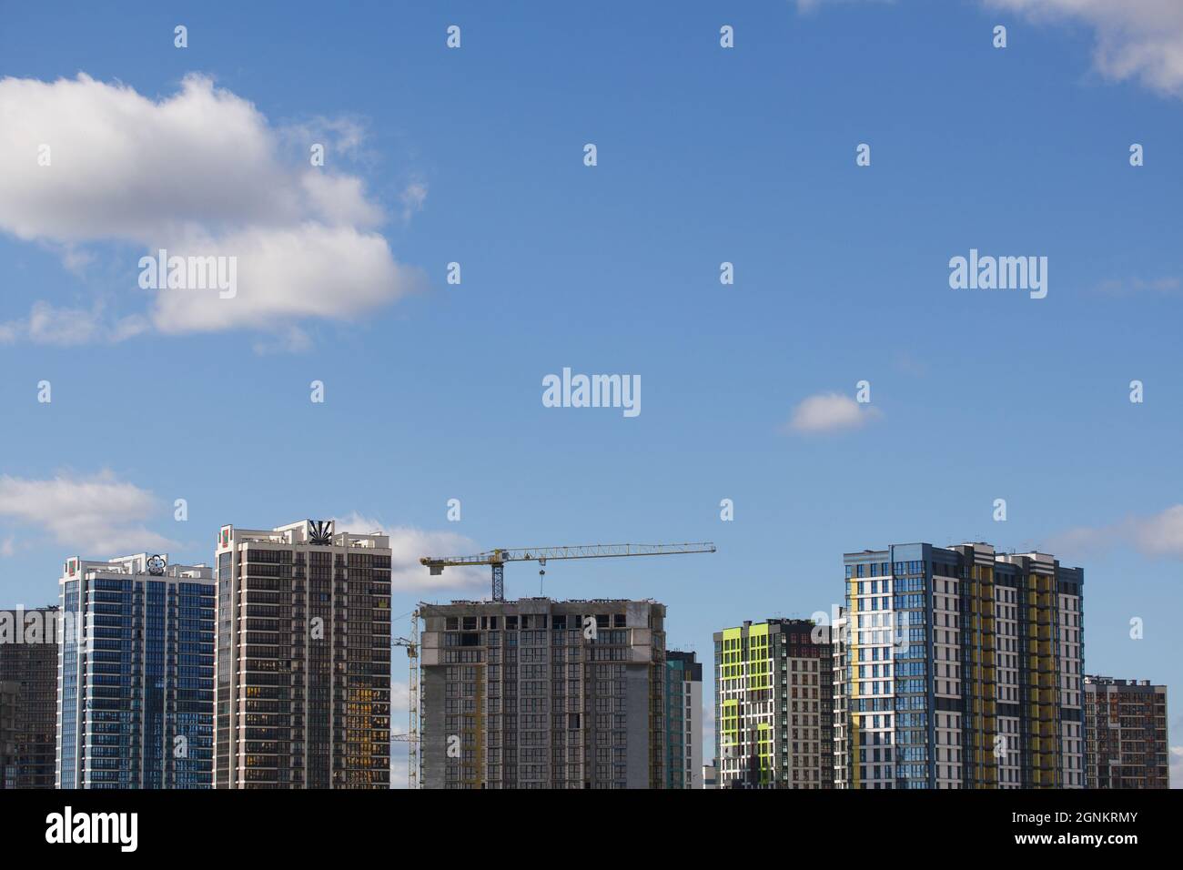 Construction of modern multi-storey buildings. Construction of a new ...