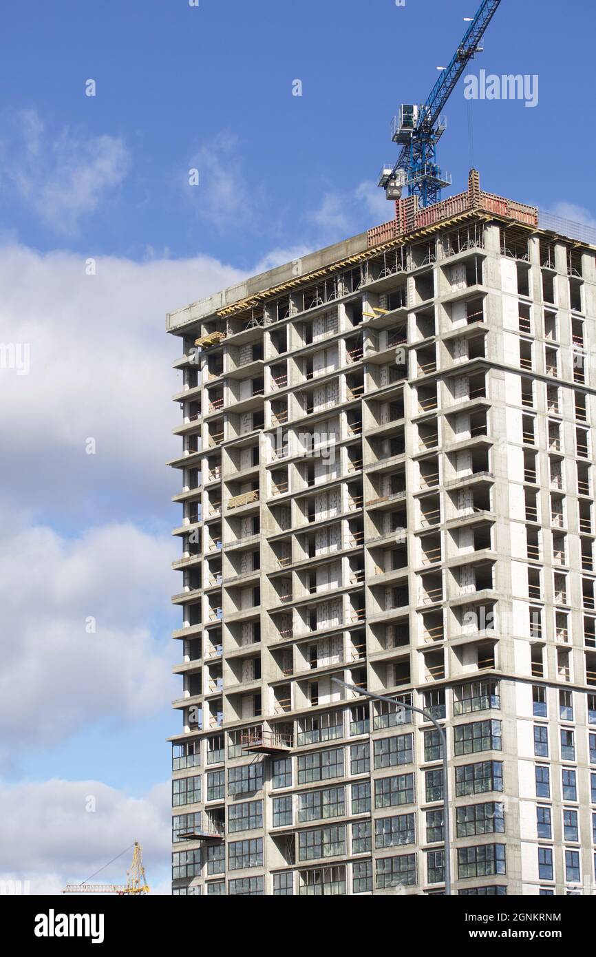 Construction of modern multi-storey buildings. Construction of a new ...