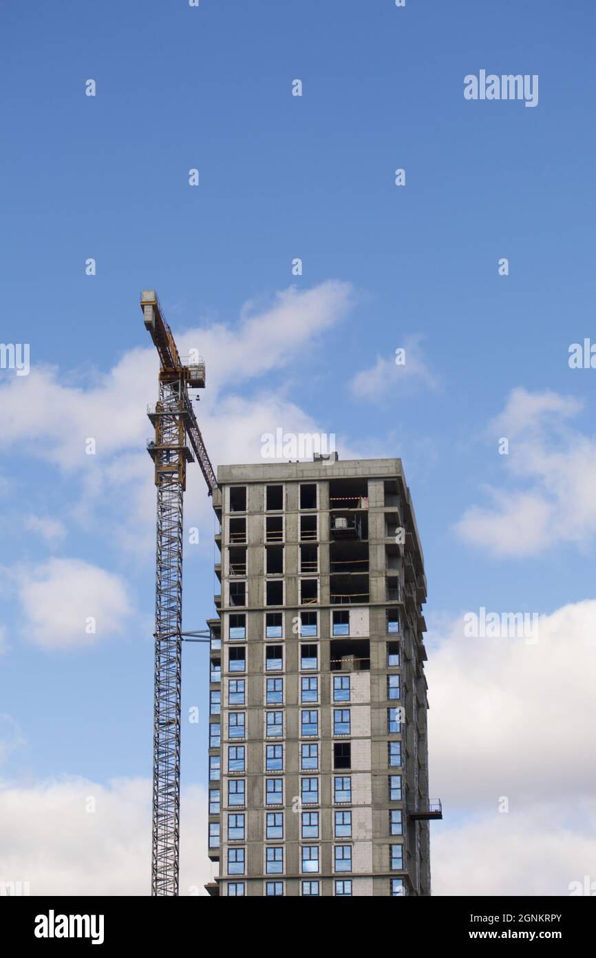 Construction of modern multi-storey buildings. Construction of a new ...