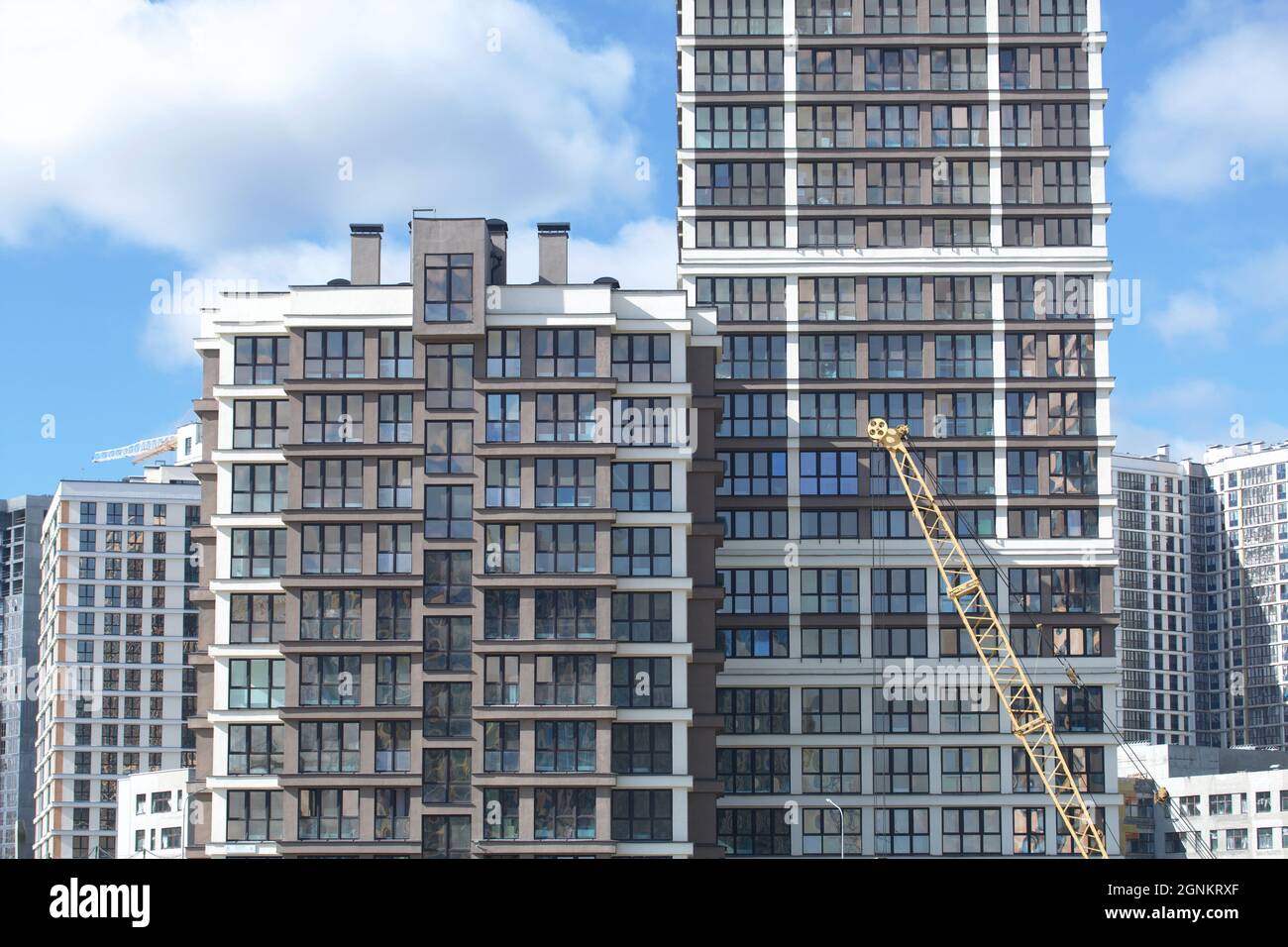 Construction of modern multi-storey buildings. Construction of a new ...
