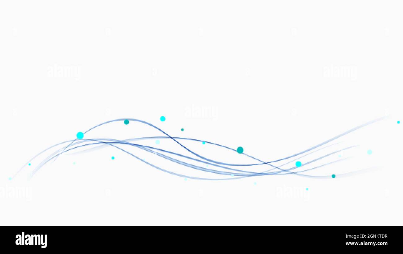 Abstract blue lines on a white background. Colorful shiny wave with ...