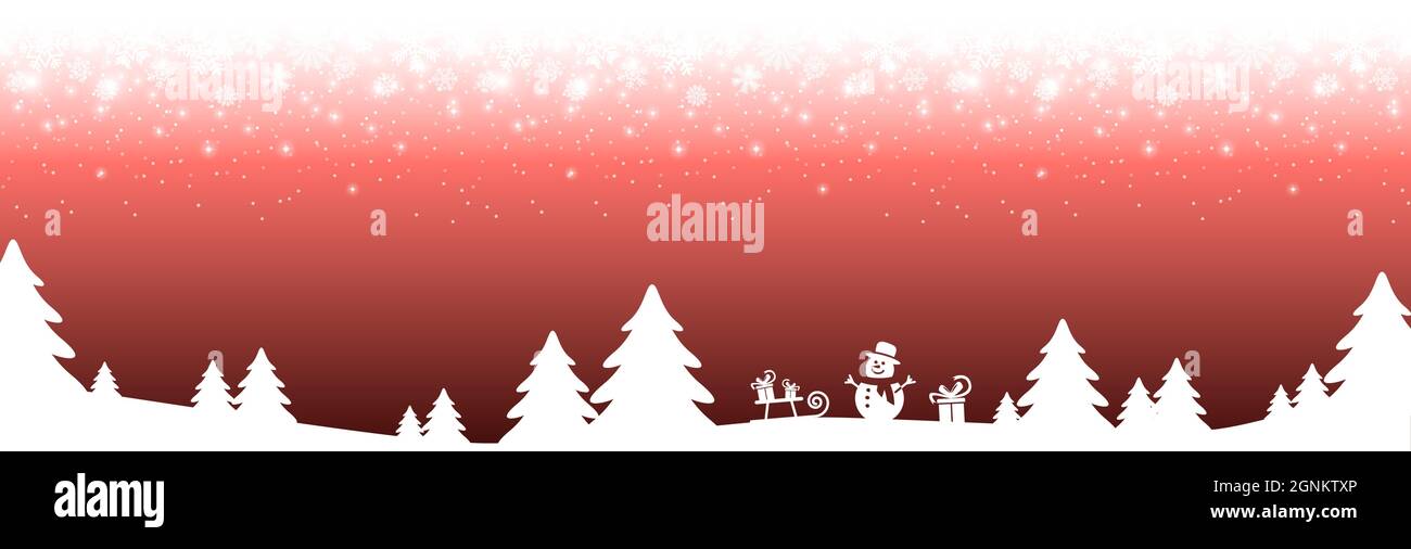 eps vector file showing a christmas panorama header with fall of snow ...