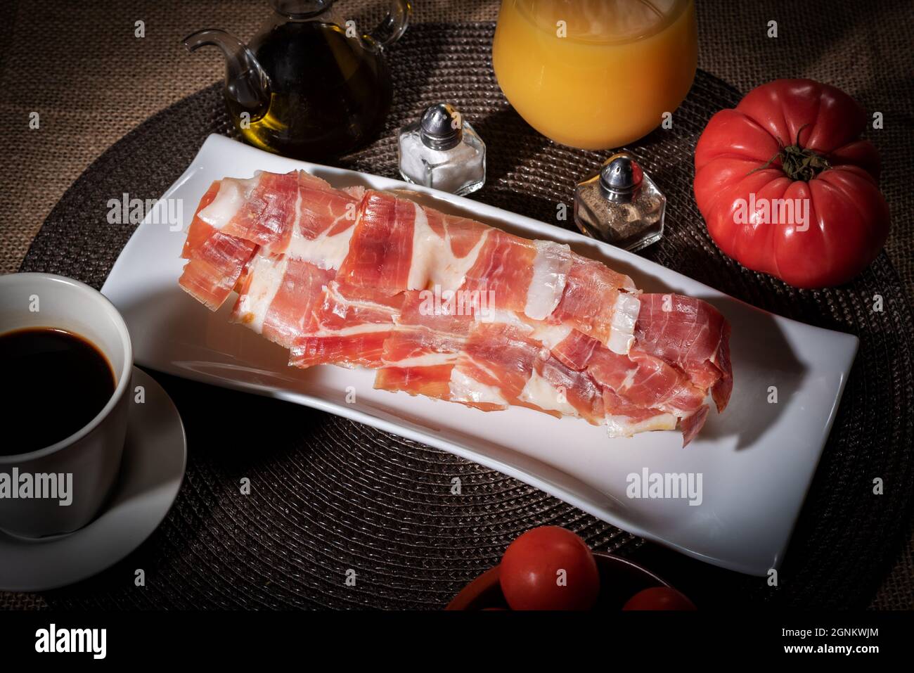 Serrano ham toast coffee hi-res stock photography and images - Alamy