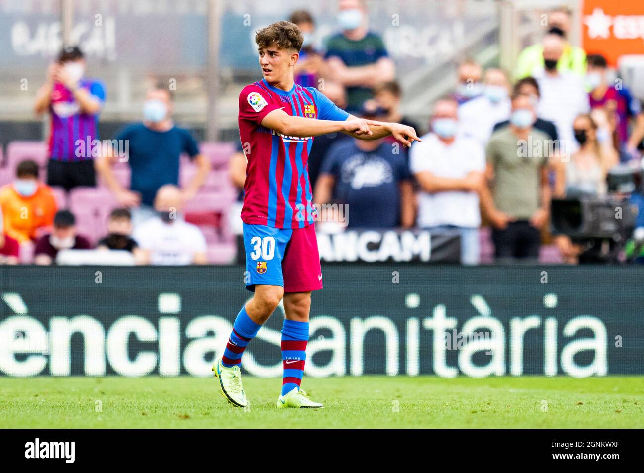 Barcelona, Spain. 26th Sep, 2021. Gavi (FC Barcelona), during La Liga ...