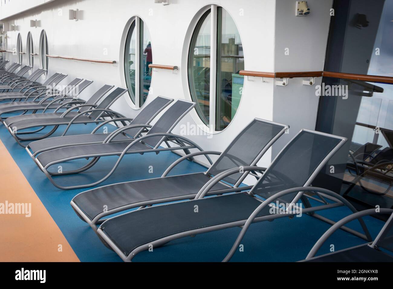 Cruise ship deck and windows Stock Photo - Alamy