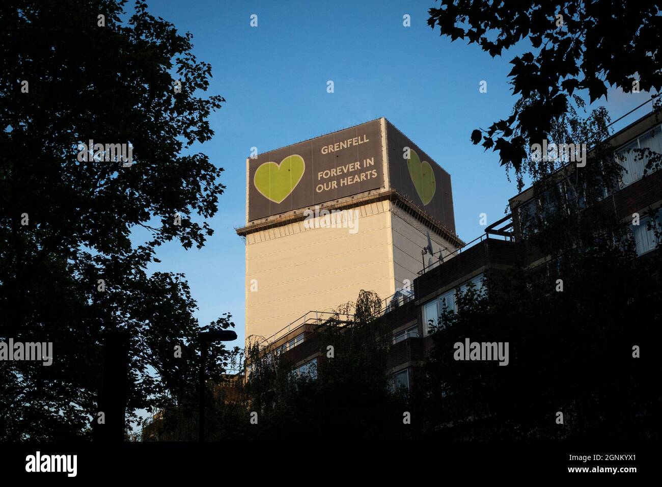 London, UK. 23 September 2021. The Grenfell Tower in Ladbroke Grove ...