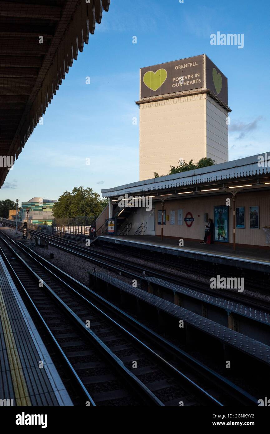 London, UK. 23 September 2021. The Grenfell Tower in Ladbroke Grove ...