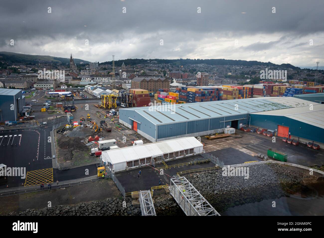 Large dock area and storage buildings Stock Photo - Alamy