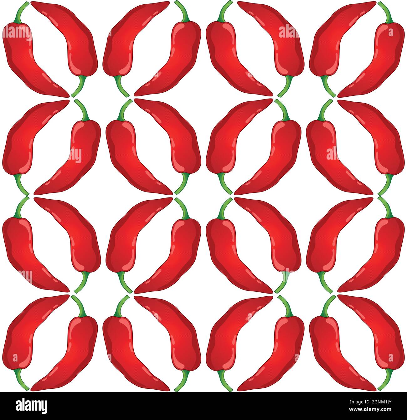 Red Pepper vector seamless pattern. Mexican chili spicy vegetable. Hot ...