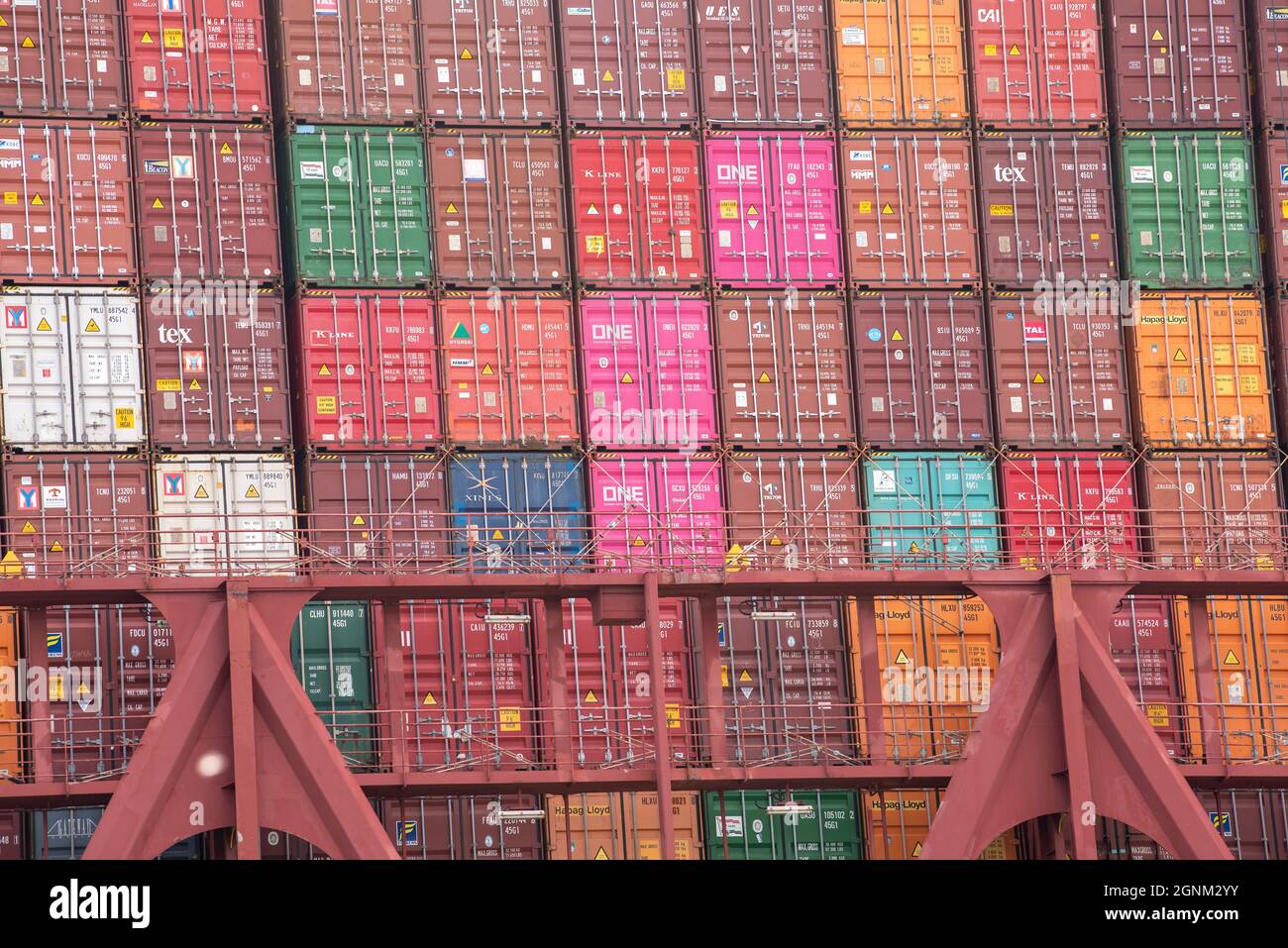 Southampton, England, UK. 2021. Shipping containers stacked on a ...