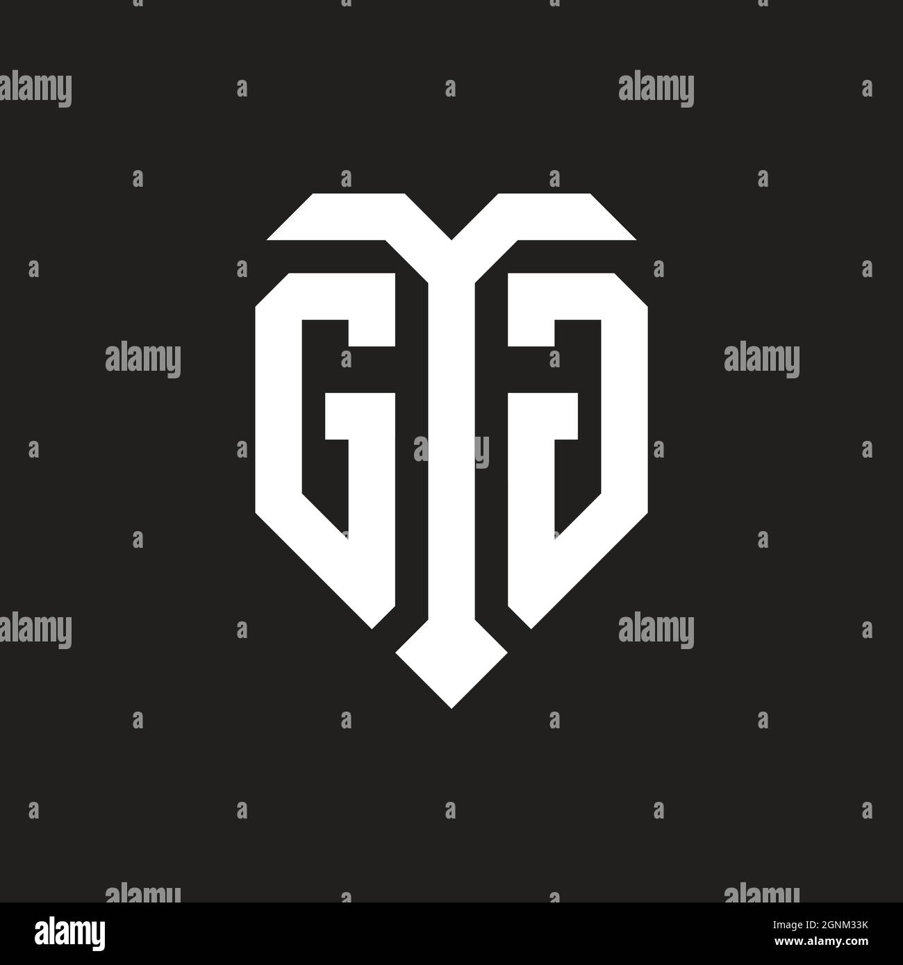 GM logo with shield white orange shape design template isolated on ...