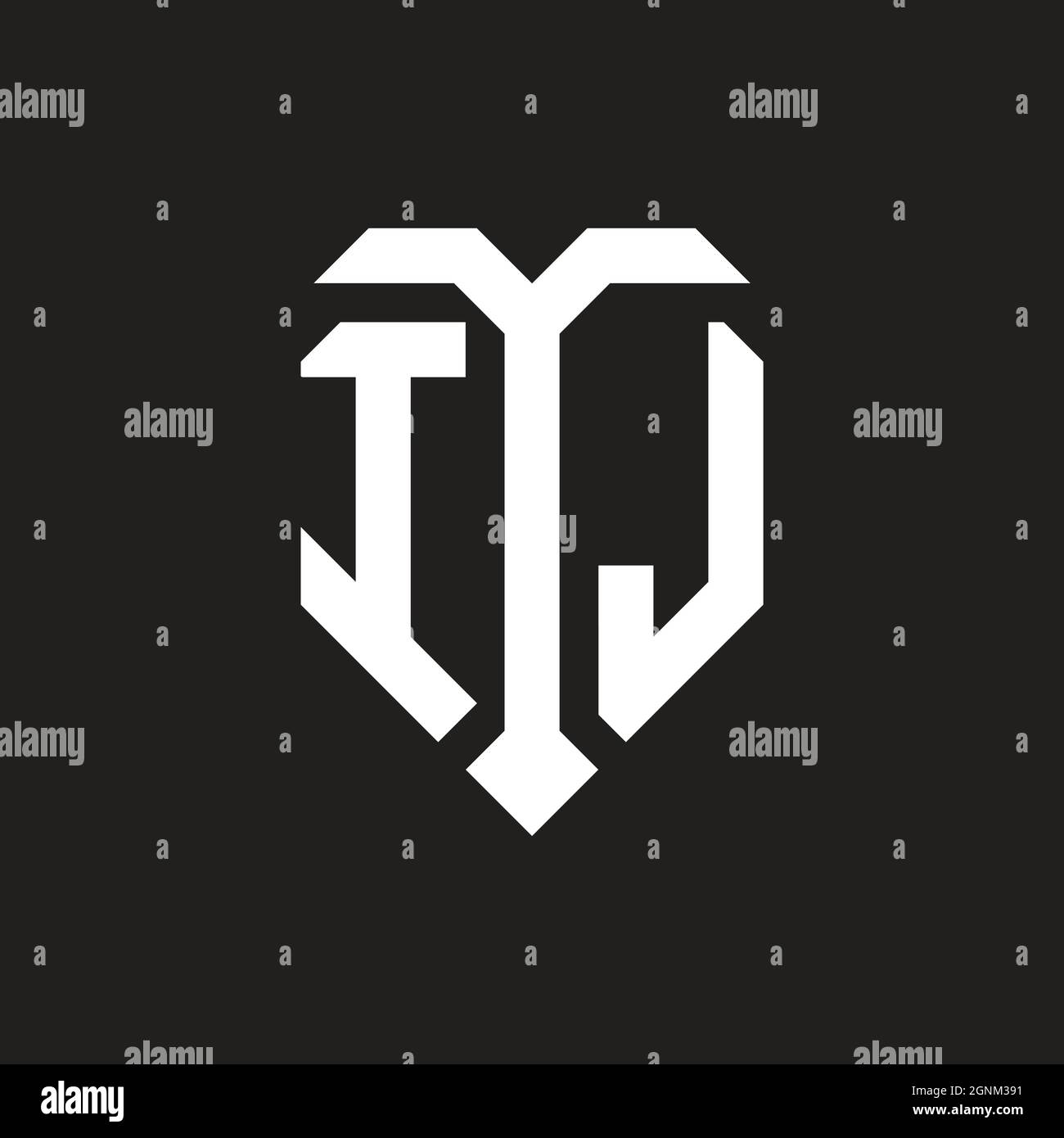 IU logo with shield white orange shape design template isolated on ...