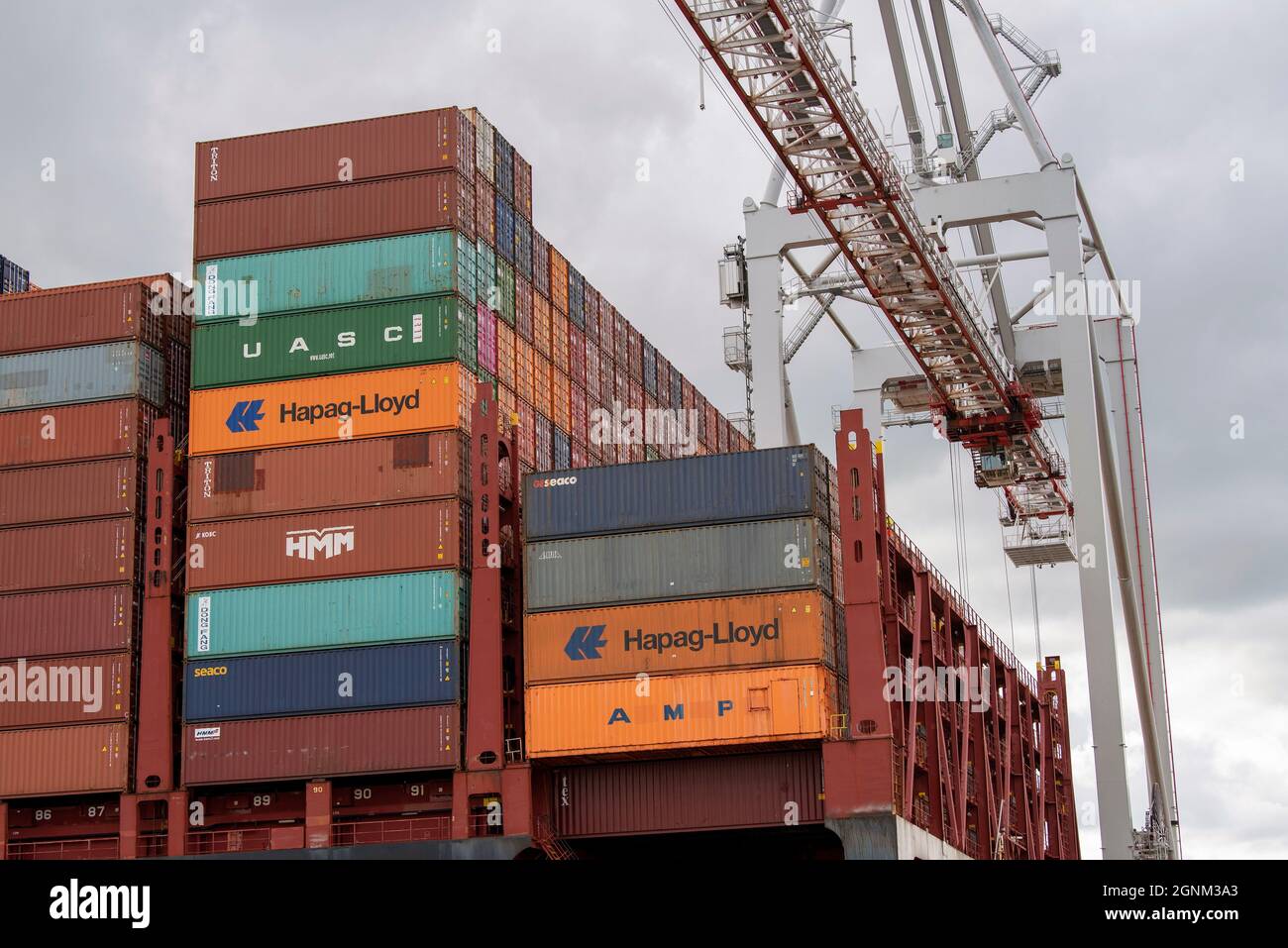 Southampton, England, UK. 2021. Shipping containers stacked on a ...