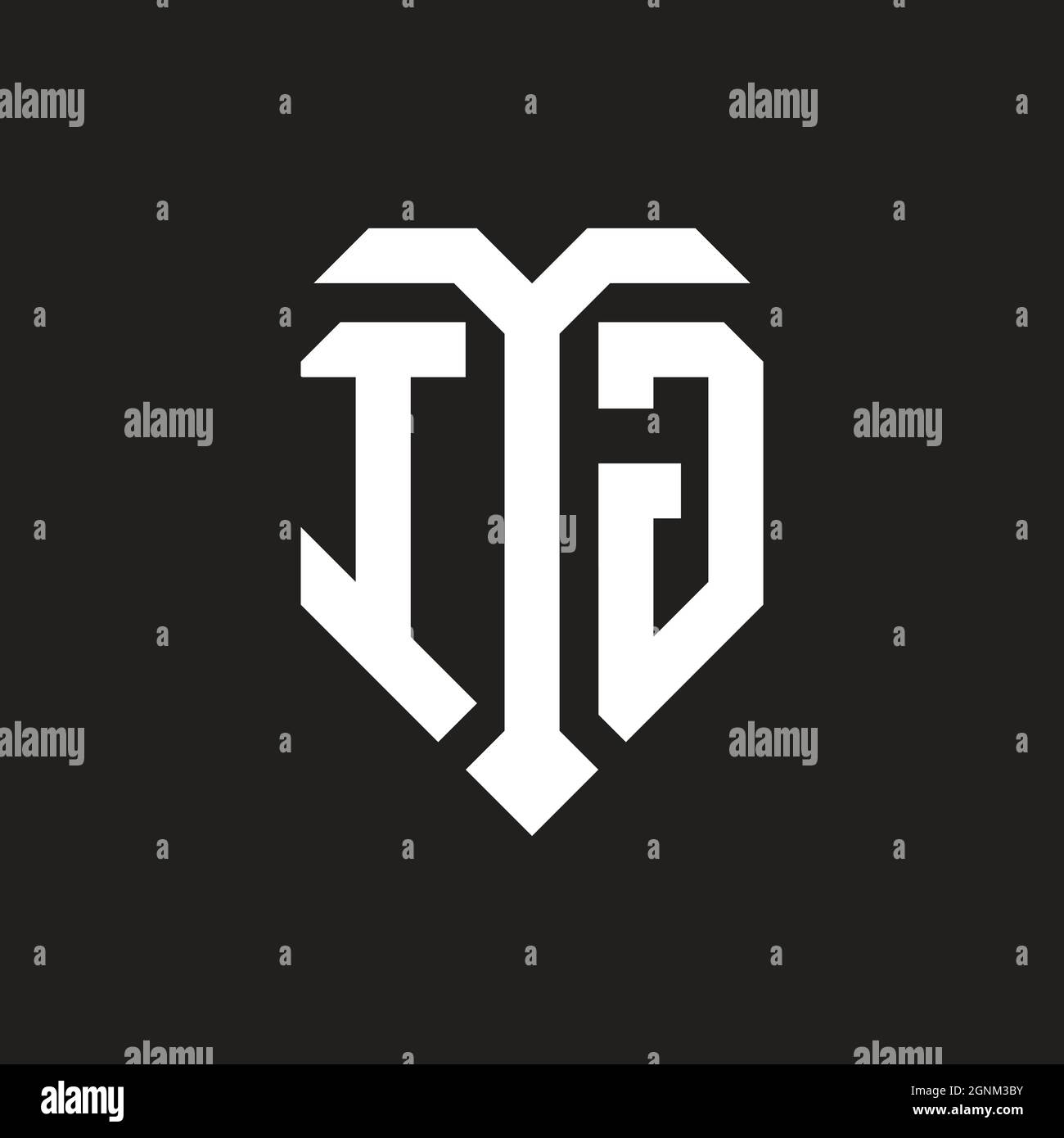 IO logo with shield white orange shape design template isolated on ...