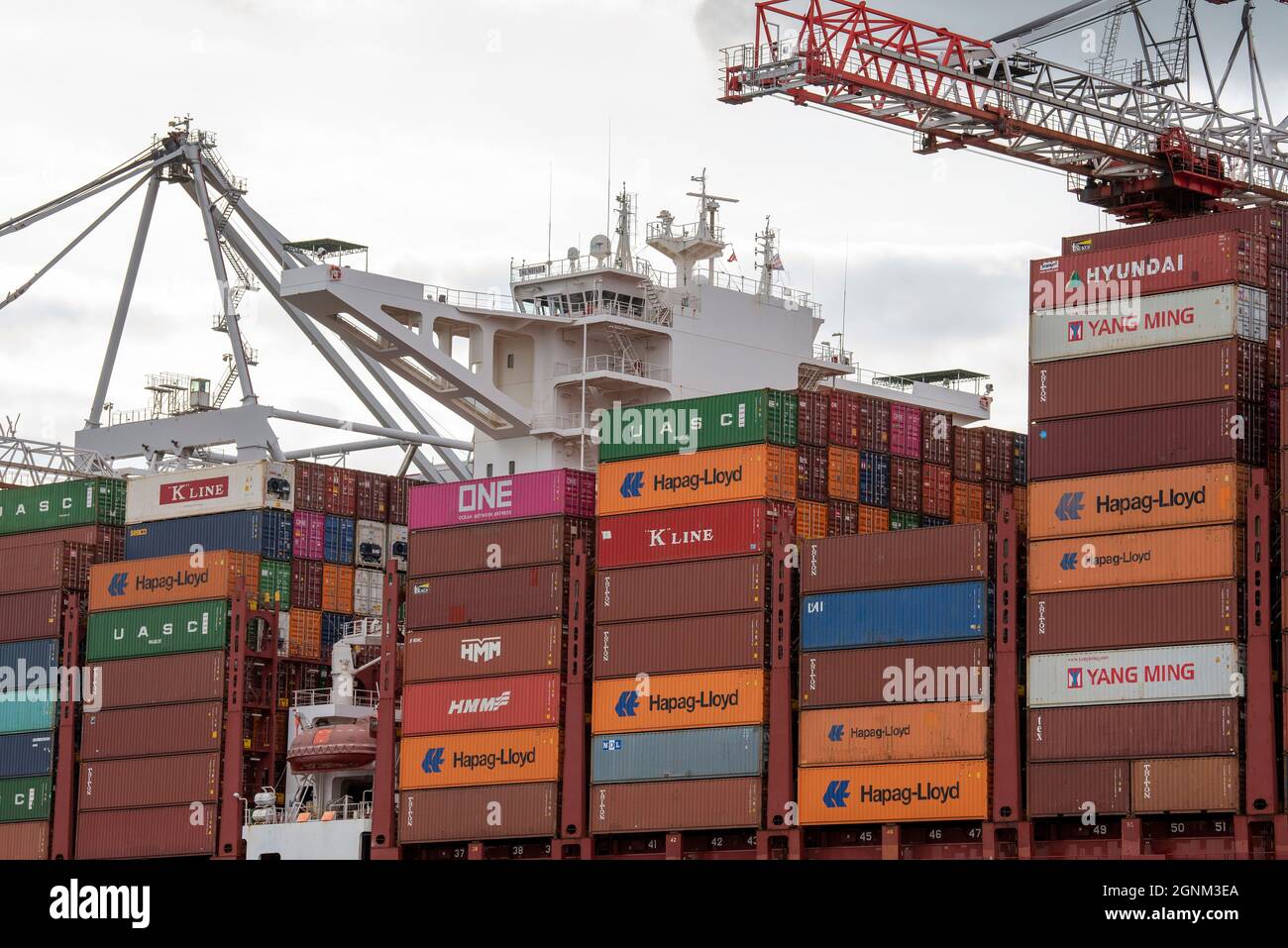 Southampton, England, UK. 2021. Shipping containers stacked on a ...