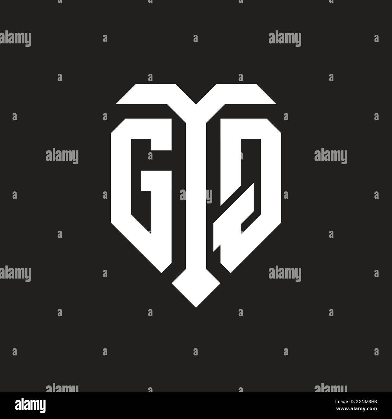 GY logo with shield white orange shape design template isolated on ...