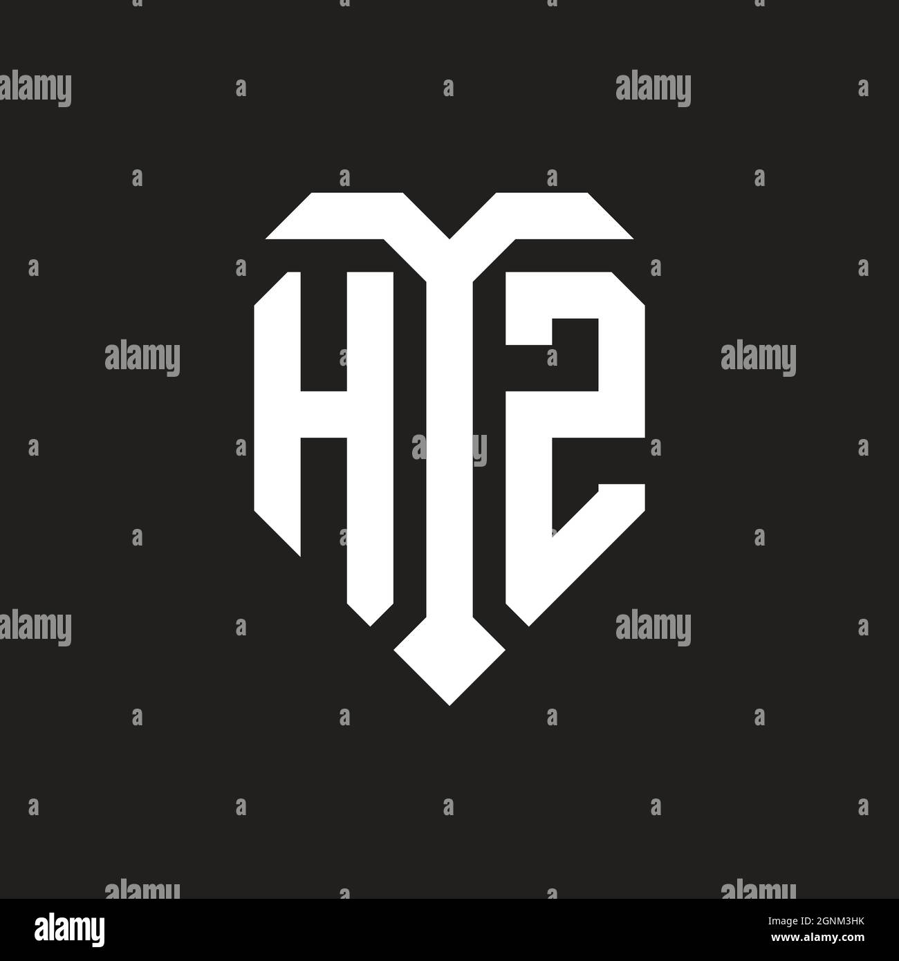 IH logo with shield white orange shape design template isolated on ...