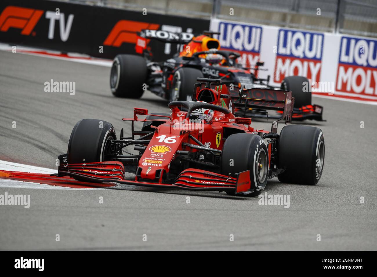 16 LECLERC Charles (mco), Scuderia Ferrari SF21, action during the Formula 1 VTB Russian Grand ...