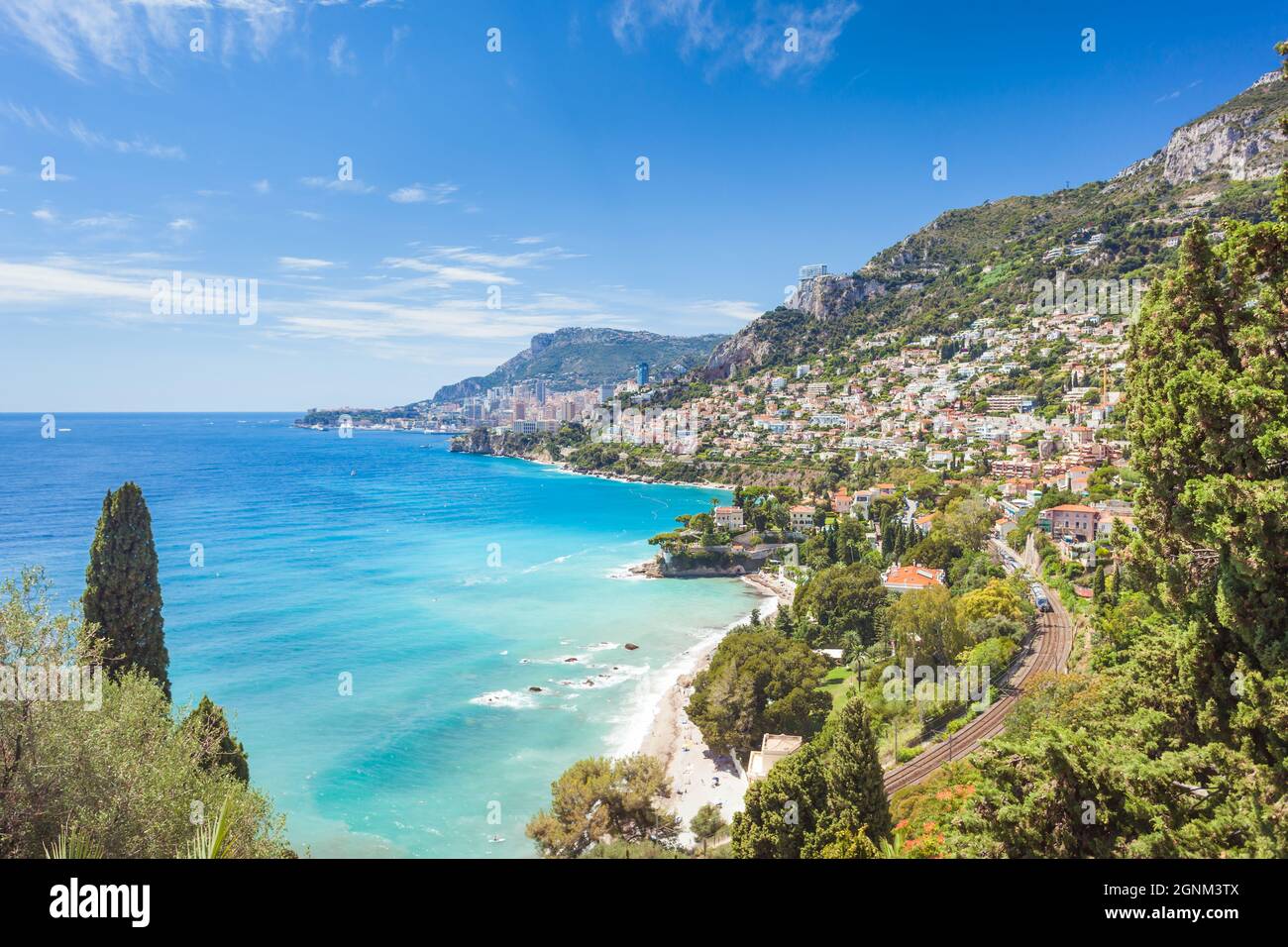 View on Monaco Monte-Carlo from Roquebrune-Cap-Martin, Provemce, Cote d ...